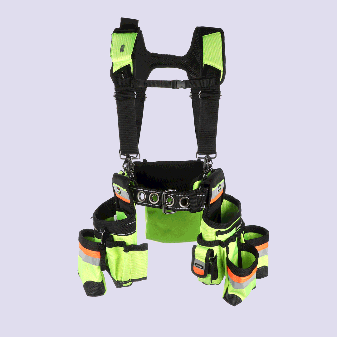 Hi-Vis Framer's Tool Belt with Suspenders – Bucket Boss Hi-Vis Framer's Tool Belt with Suspenders – Bucket Boss
